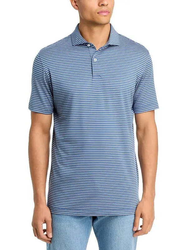 Peter Millar Crown Crafted Tailored Fit Keynote Performance Jersey Polo - Cadet