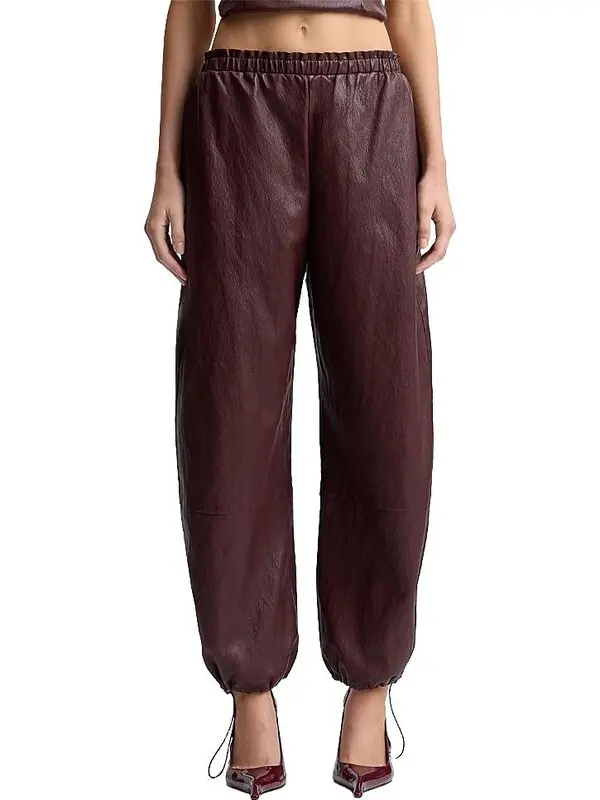 Avec Les Filles Faux Leather Balloon Pants - Bordeaux