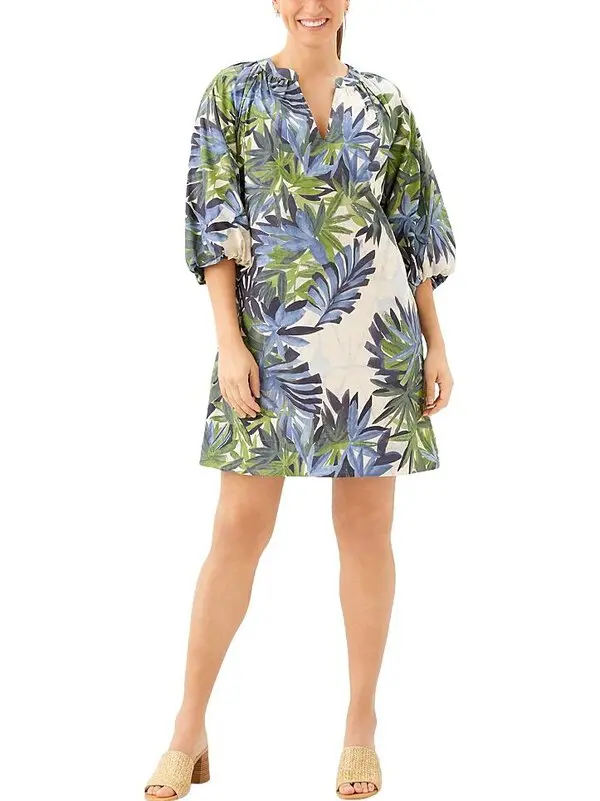 Karen Kane Cotton Printed Puff Sleeve Dress - Print