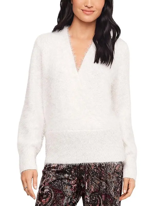 Karen Kane Eyelash Wrap Sweater - Cream