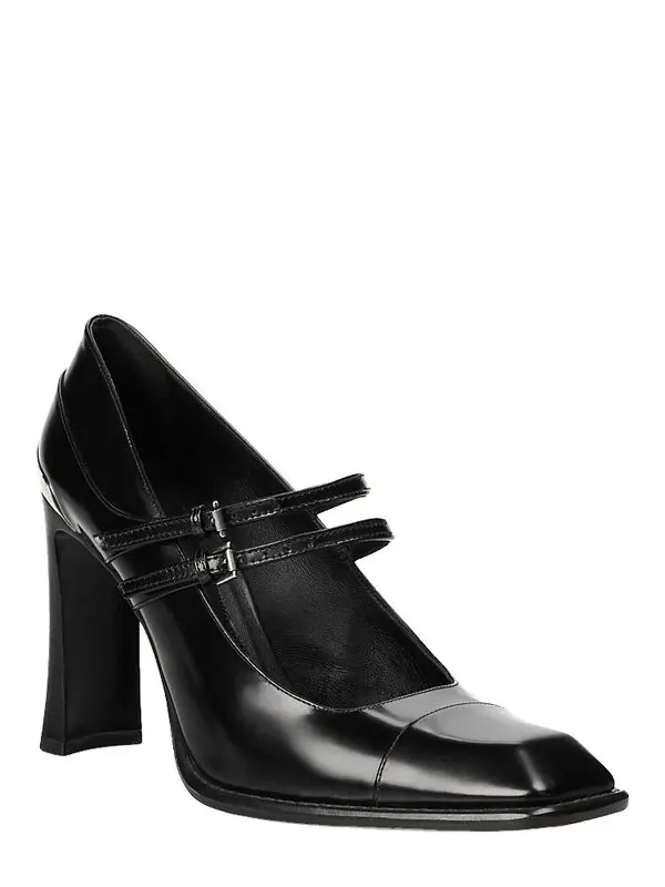 Alexander McQueen Leather Mary Jane Pumps - Black