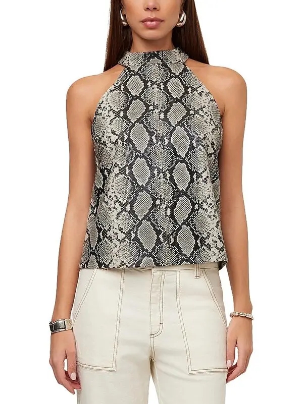 Fifteen Twenty Alexis Faux Leather Halter Top - Print