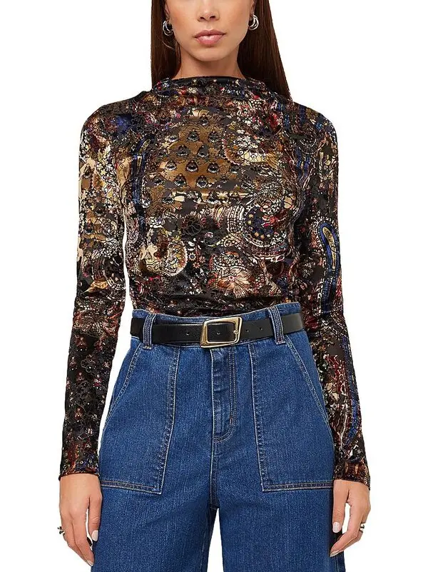 Fifteen Twenty Velvet Burnout Top - Print