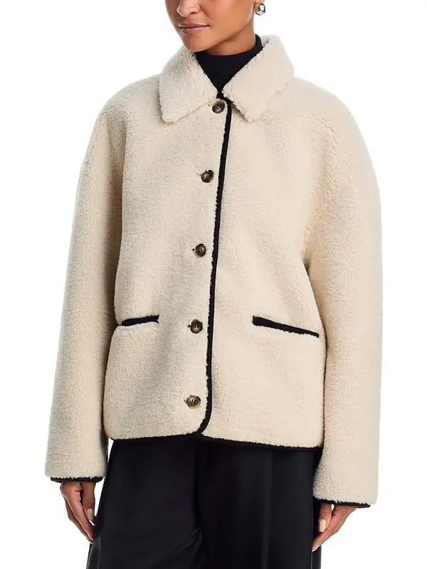 Velvet By Graham & Spencer Anika Textured Fleece Jacket - Cream