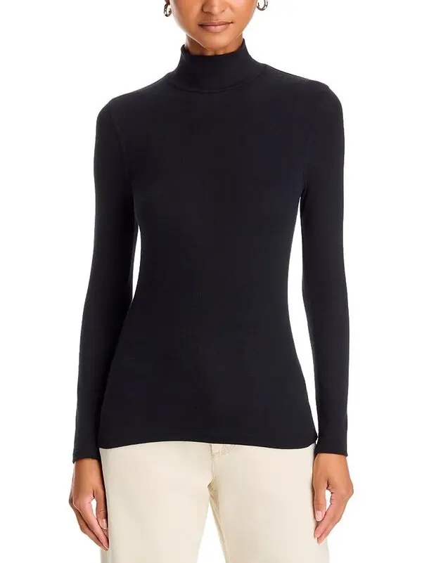 FRAME The Rib Turtleneck Tee - Black