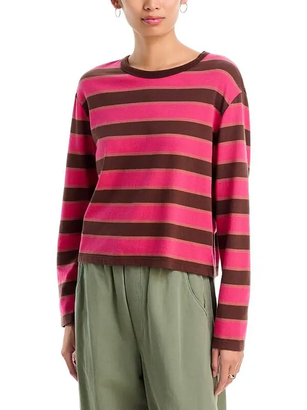 Xirena Terrance Cotton Long Sleeve Tee - Chocolate Cherry
