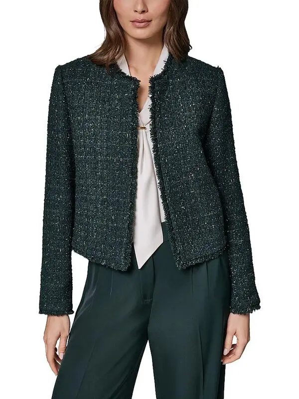 Donna Karan New York Embellished Open Front Jacket - Black Forest