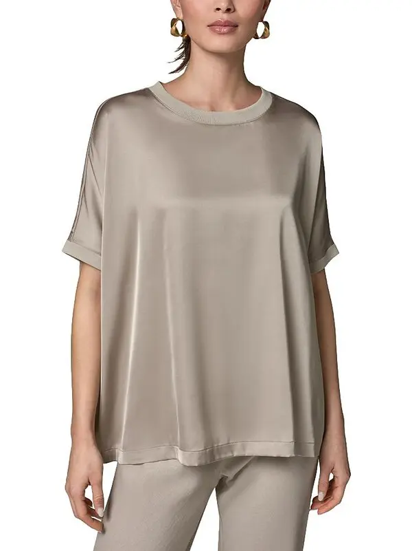 DONNA KARAN WEEKEND Short Dolman Sleeve Top - Sandstone