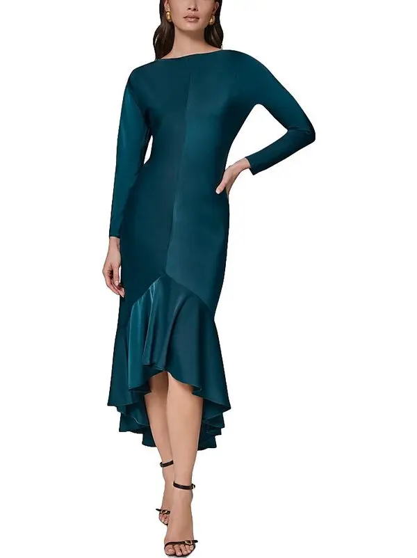 Donna Karan New York Satin High-low Flounce Hem Dress - Hudson