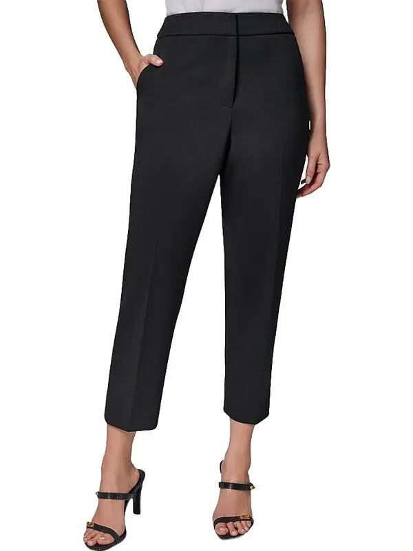 Donna Karan New York Mid Rise Slim Ankle Pants - Black