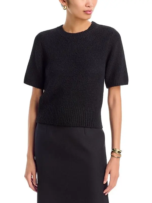 WAYF Corrine Short Sleeve Sweater - Black