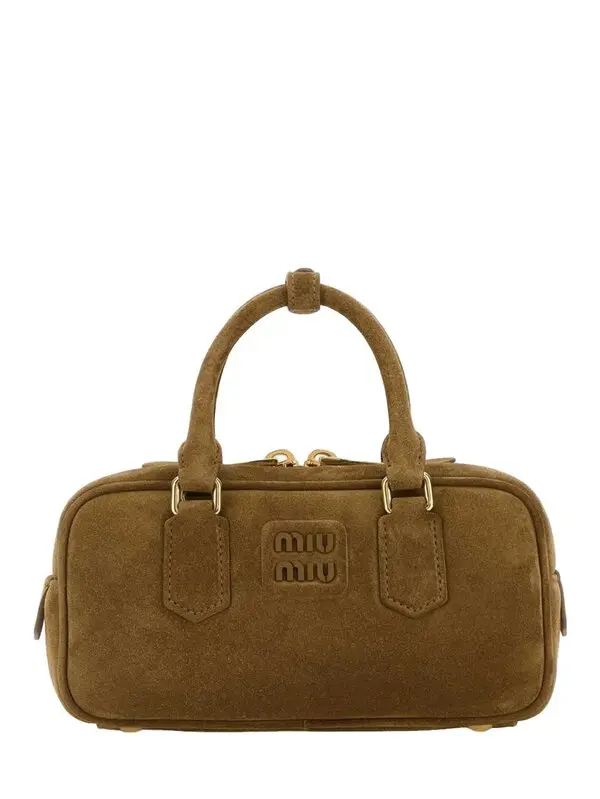 Miu Miu Suede Top Handle Bag - Green