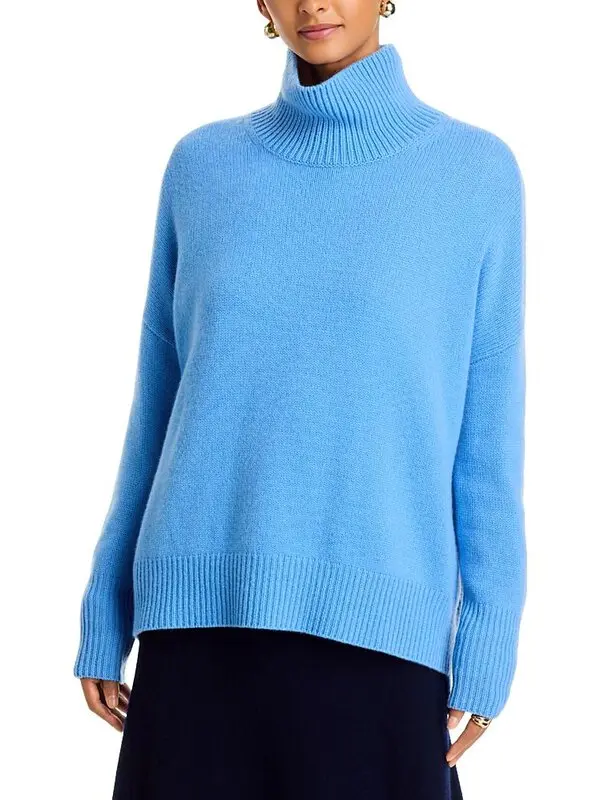 LISA YANG Heidi Cashmere Turtleneck Sweater - Azure