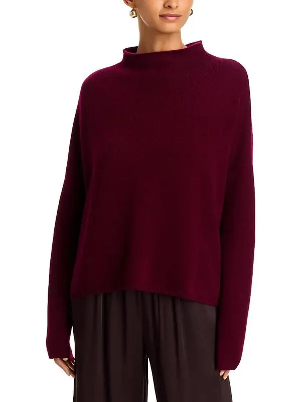 LISA YANG Sandy Cashmere Roll Neck Sweater - Deep Plum