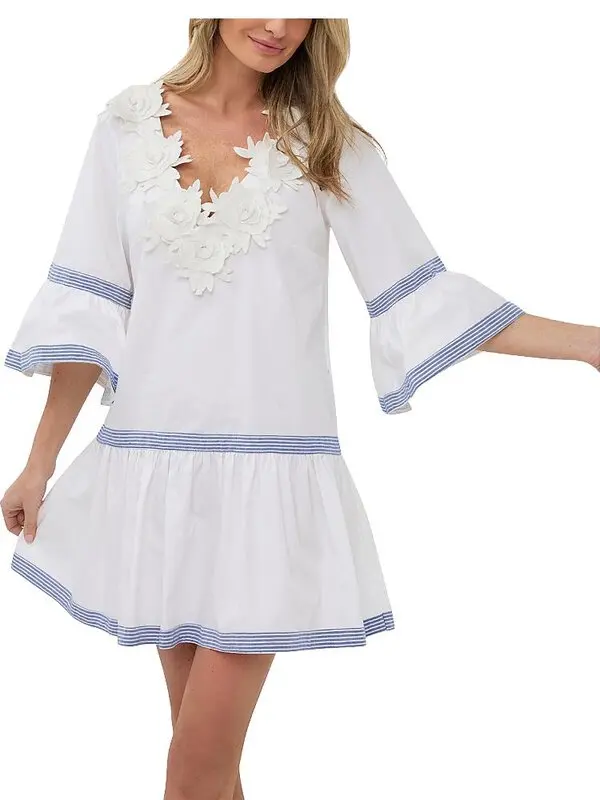 MARIELLE STOKKELAAR Carlyn Flower Dress - White/blue