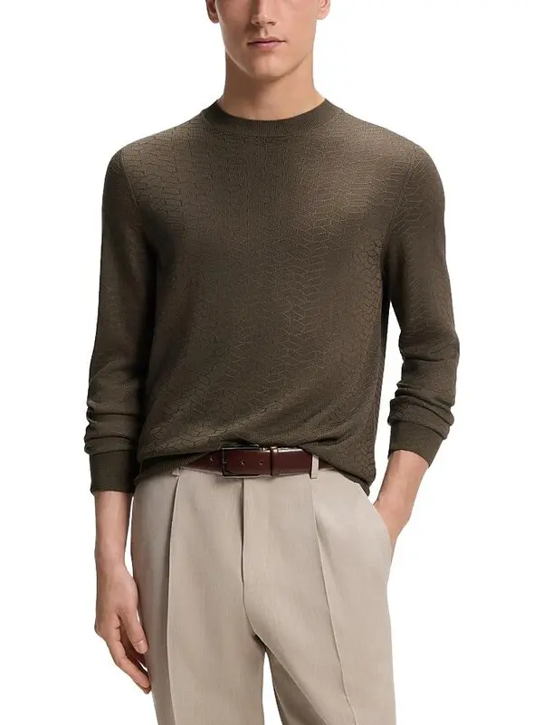 BOSS Laghetto Silk Knit Sweater - Medium Brown