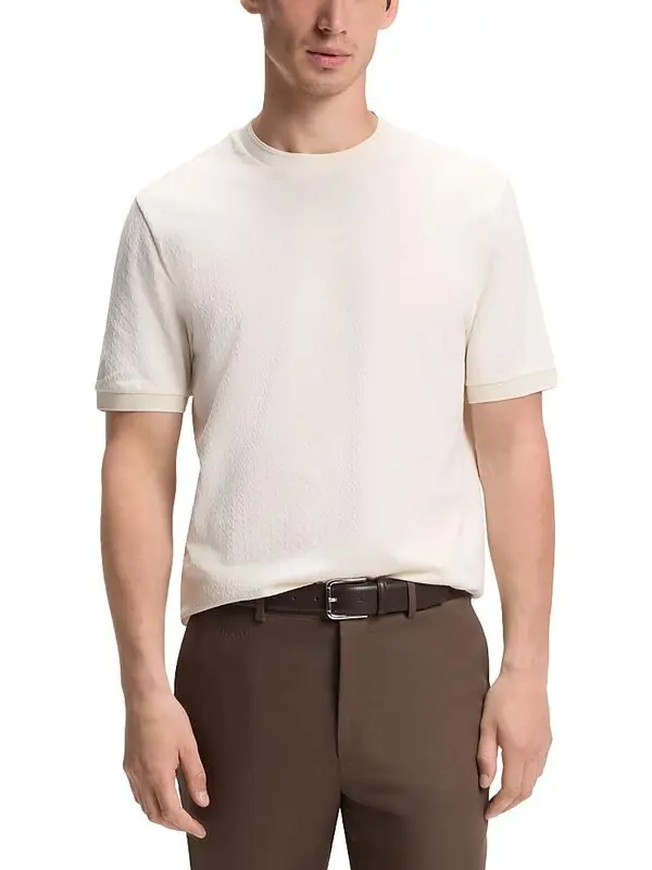 BOSS L-tesar Cotton Blend Crewneck T-shirt - Open White