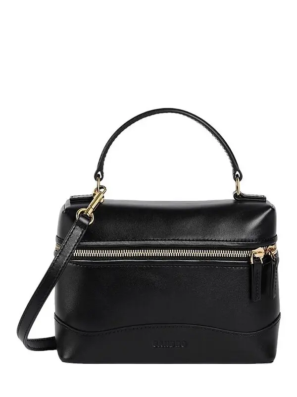 Sandro Tangolino Leather Top Handle Bag - Black