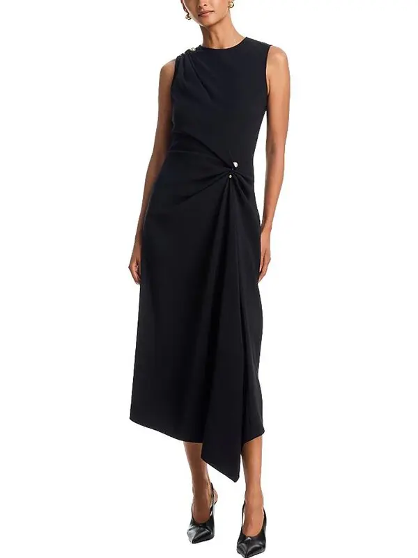 Veronica Beard Freja Sleeveless Asymmetric Midi Dress - Black