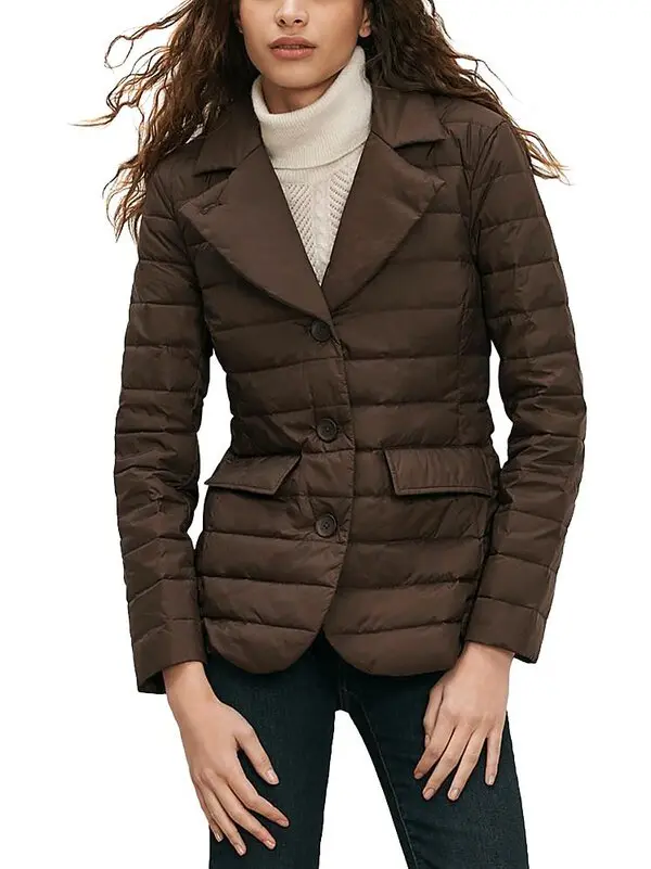 Veronica Beard Campbell Quilted Down Dickey Jacket - Espresso