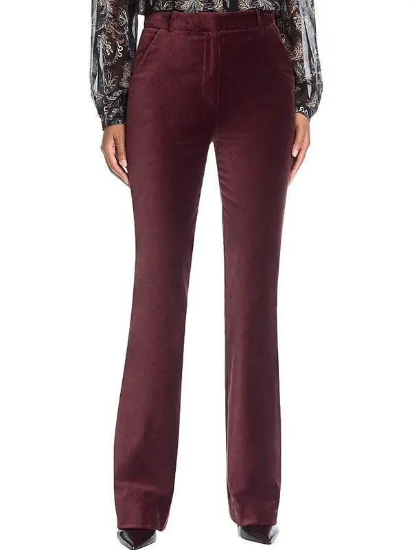 Veronica Beard Gracie Flare Leg Pants - Burgundy