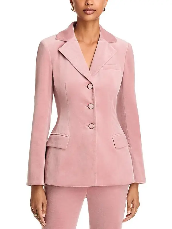 Veronica Beard Ryanne" Cotton Stretch Single Breasted Jacket - Deep Petal