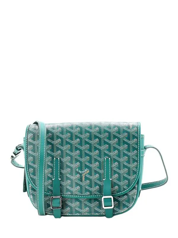 Goyard Pm Belvedere Messenger Bag Coated Canvas With Leather - Green