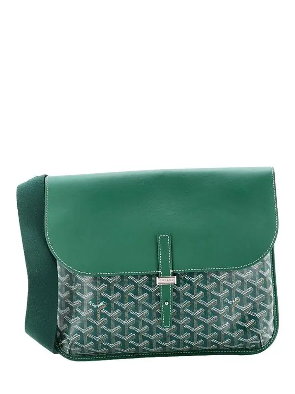 Goyard Coursier Messenger Bag Coated Canvas And Leather - Green