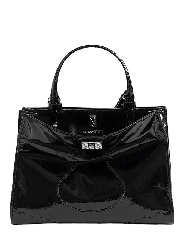 Zadig&Voltaire Jack Mini Patent Leather Top Handle Bag - Black