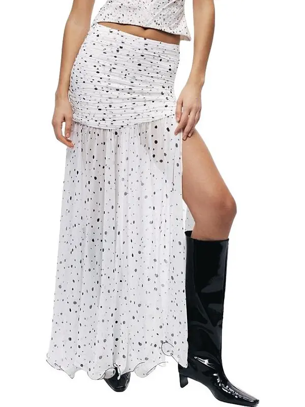 NOCTURNE Slit Detail Maxi Skirt - Multi-colored