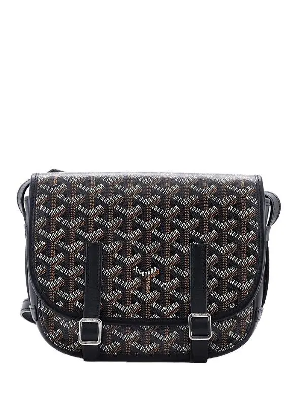 Goyard Pm Belvedere Messenger Bag Coated Canvas With Leather - Black