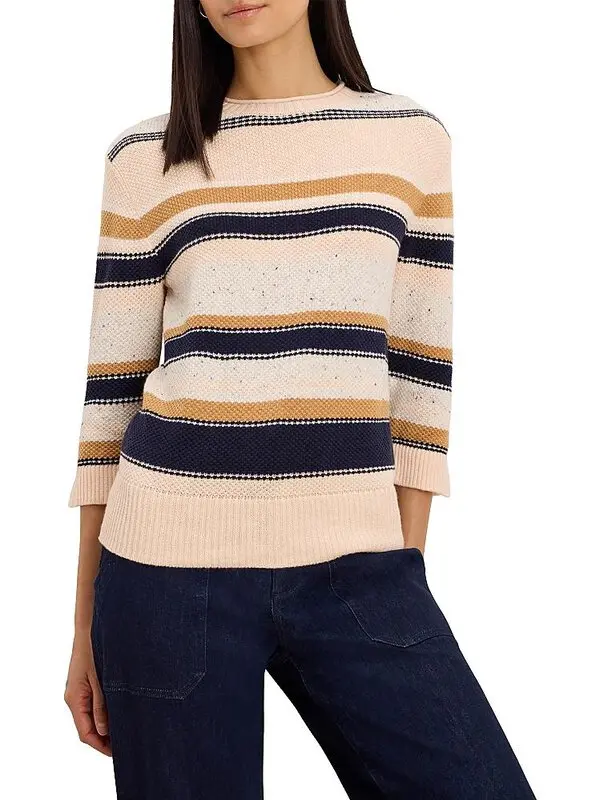NIC+ZOE Mixed Stripe Pullover Sweater - Neutral Multi