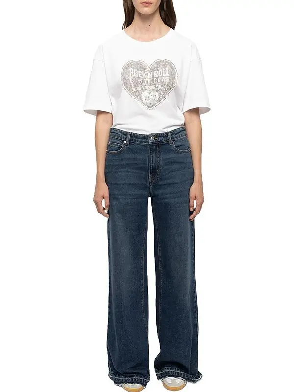 Zadig&Voltaire Eli High Rise Wide Leg Jeans - Medium Blue