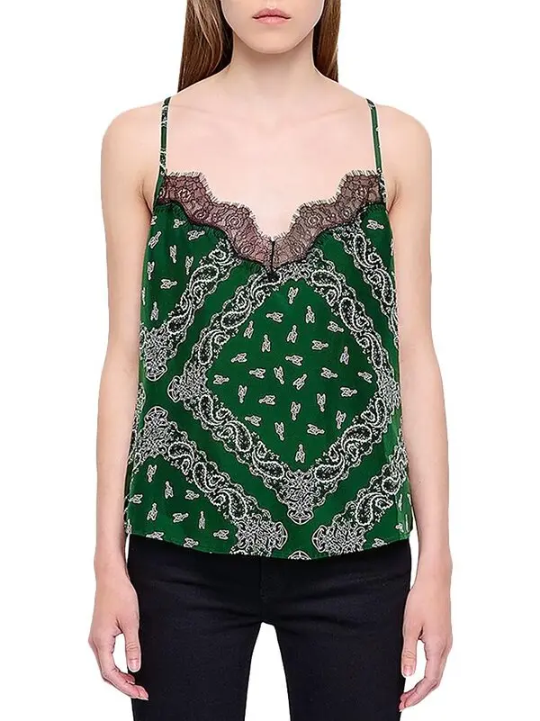 Zadig&Voltaire Cespa Bandana Print Silk Camisole - Meadow