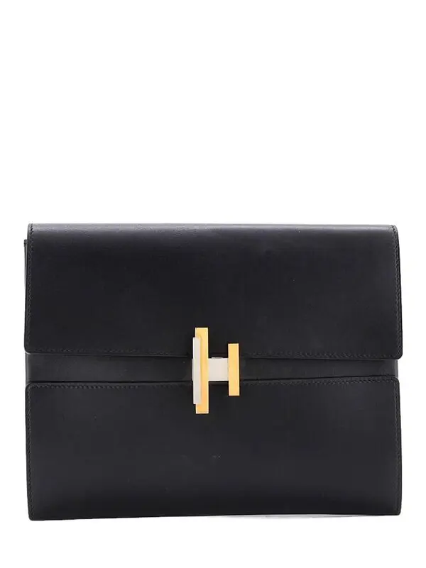 Hermès Cinhetic Clutch Villandry Calfskin - Black