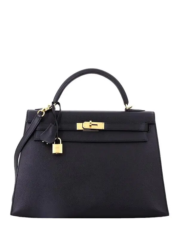 Hermès Kelly 32 Handbag Black Epsom With Gold Hardware - Noir