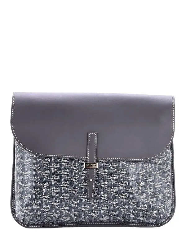 Goyard Coursier Messenger Bag Coated Canvas And Leather - Gray