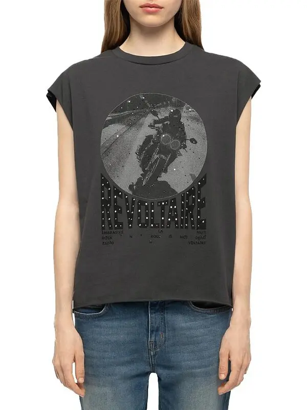 Zadig&Voltaire Cloe Graphic Top - Carbone