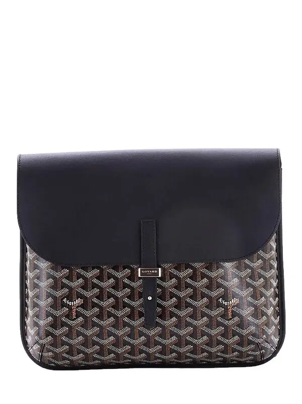 Goyard Coursier Messenger Bag Coated Canvas And Leather - Black