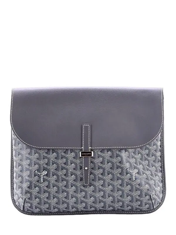 Goyard Coursier Messenger Bag Coated Canvas And Leather - Gray