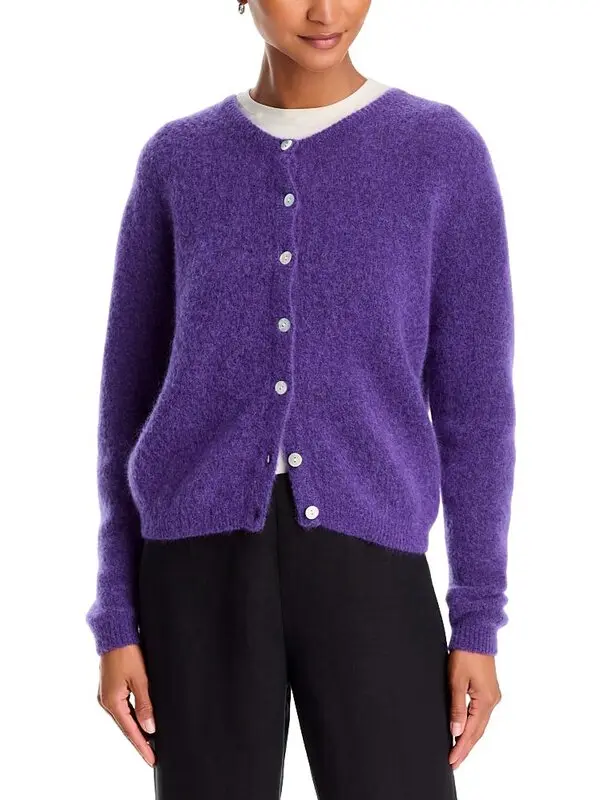 American Vintage Round Neck Buttoned Cardigan - Cosmos