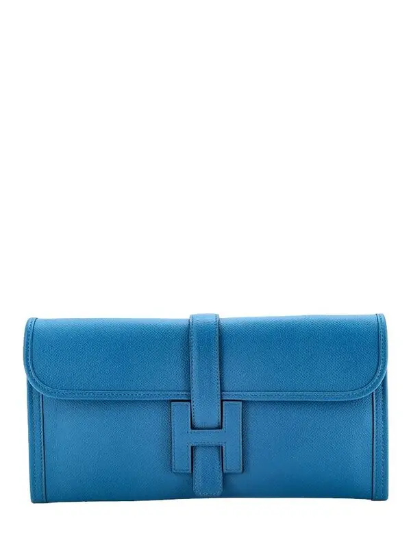Hermès 29 Jige Elan Clutch Epsom - Blue