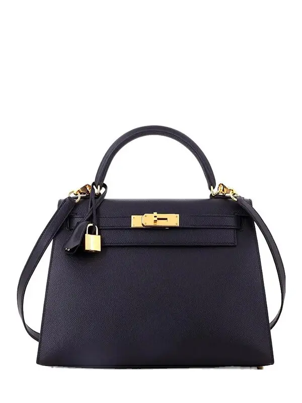 Hermès Kelly 28 Handbag Black Epsom With Gold Hardware - Noir