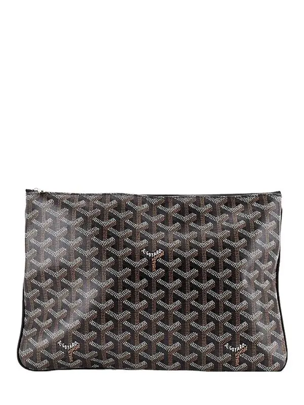 Goyard Mm Senat Zip Pouch Coated Canvas - Black