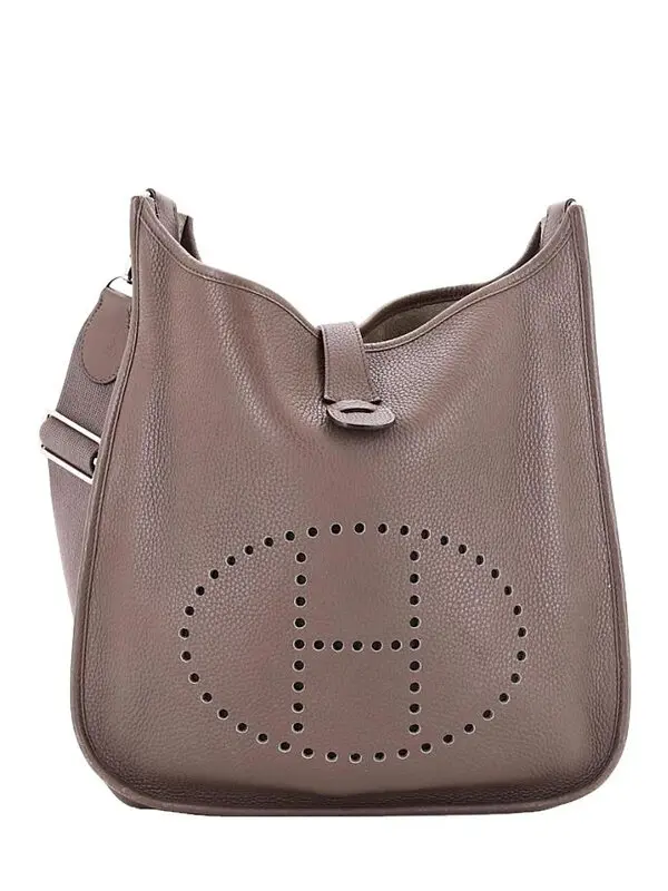 Hermès Gm Evelyne Bag Gen Iii Clemence - Gray