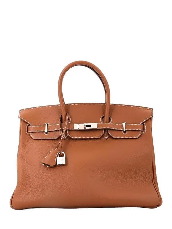 Hermès Birkin 35 Handbag Brown Togo With Palladium Hardware - Gold