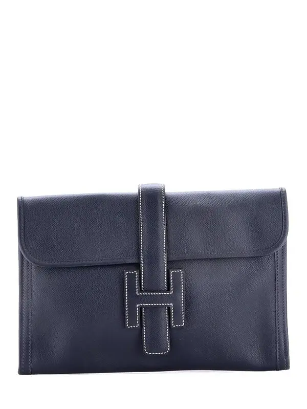 Hermès Pm Jige Clutch Epsom - Blue