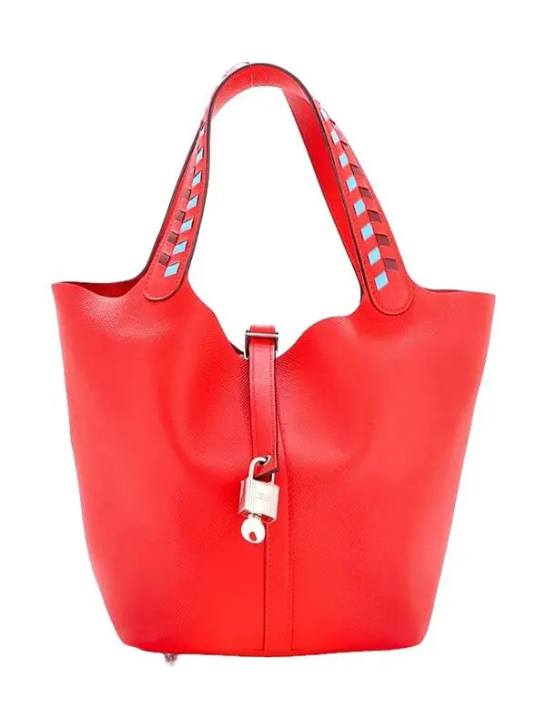 Hermès Mm Picotin Lock Bag Tressage Epsom - Red