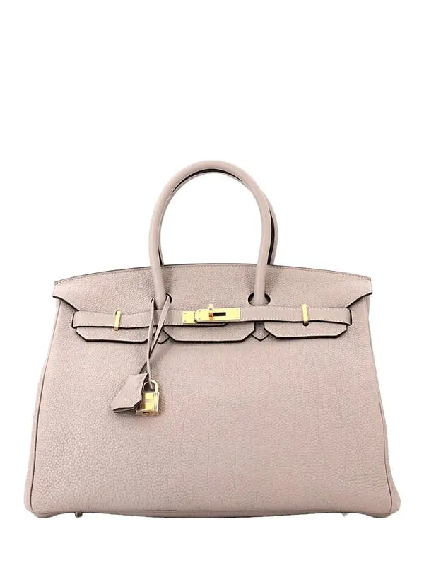 Hermès Birkin 35 Handbag Grey Togo With Gold Hardware - Gris Tourterelle