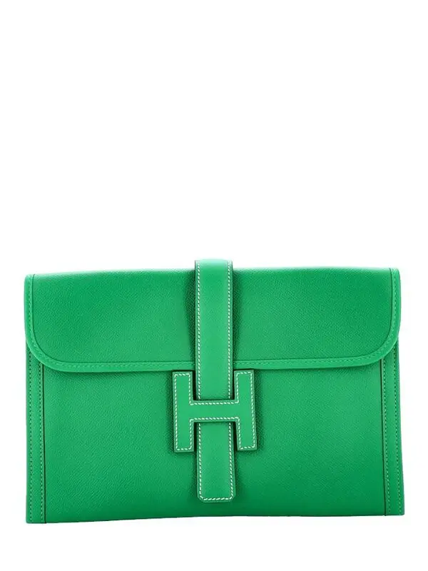 Hermès Pm Jige Clutch Epsom - Green